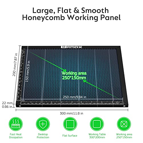 URMAX Honeycomb Working Table, Premium Honeycomb Laser Bed for Laser Cutter Engraver, Honeycomb Working Bed for Fast Heat Dissipation Desktop-Protecting with Aluminum Plate, 11.81"x 7.87"x 0.87"