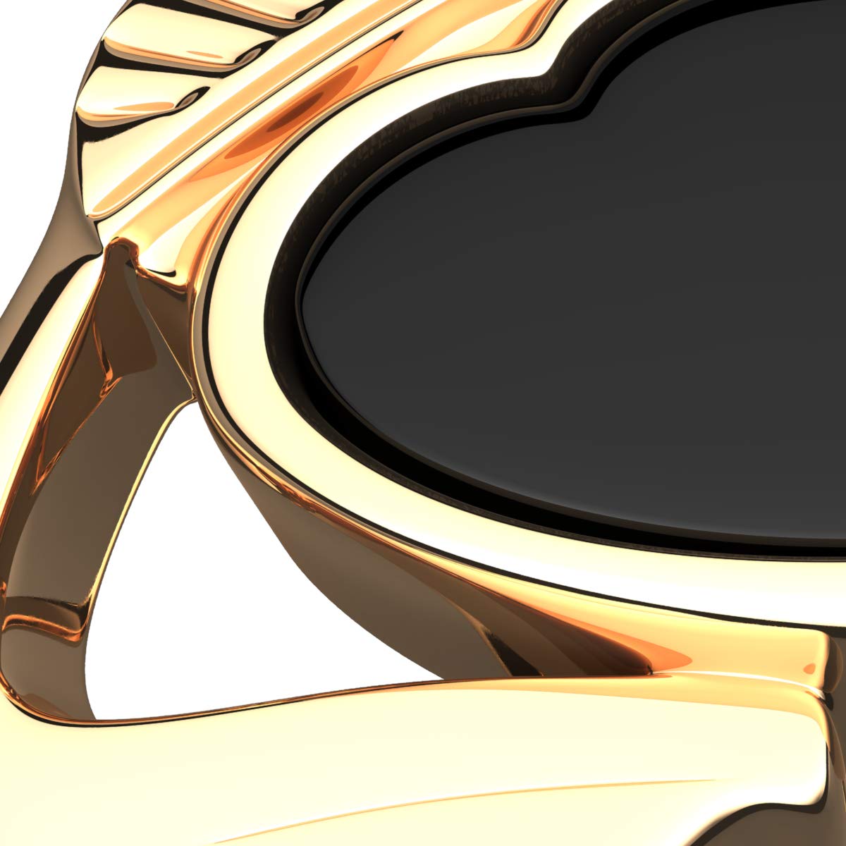 GWG Women's Rings Gift 18K Gold Plated Sterling Silver Claddagh Ring Unusual Black Enamel Heart - 5 for Women