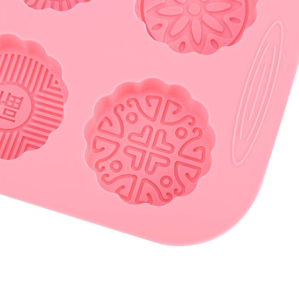 Mooncake Mold, 6 Slots Mooncake Mold, Food Grade Silicone for Cookies Make Good Looking Moon Cakes