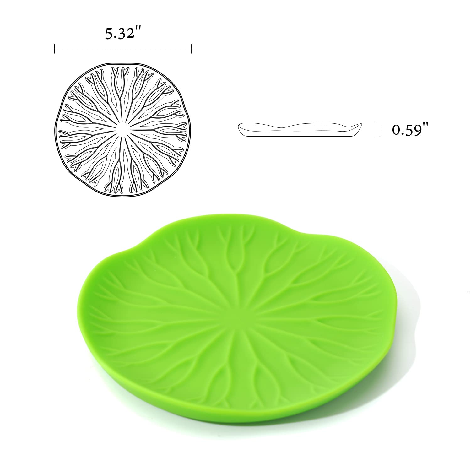 KITCHENDAO Cute Waterlily Silicone Spoon Rest for Kitchen Counter - Ladle Utensil Spoon Holder-Dishwasher Safe- BPA Free High-Quality Material-Gift Idea for Women -1 Pack With Color Box