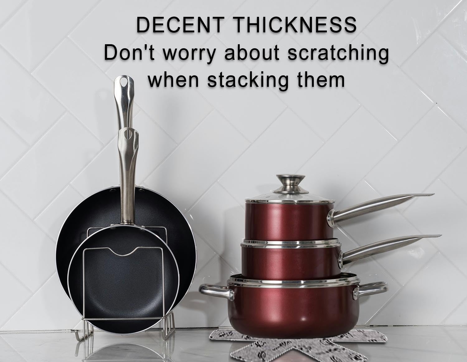 Pot and Pan Protectors 12 Pcs (10" 14" 15"), Pan Protectors for Stacking, Pots and Pans Dividers, Avoid Scratching Cookware Protectors