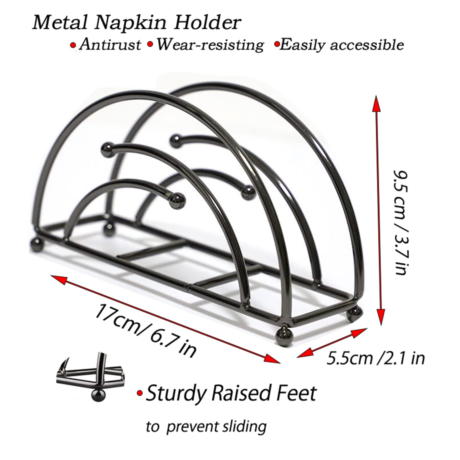 Napkin Holder,Metal Black Napkins Holder,Farmhouse Napkin Holder for Tables,Kitchen,Dining Room Decor