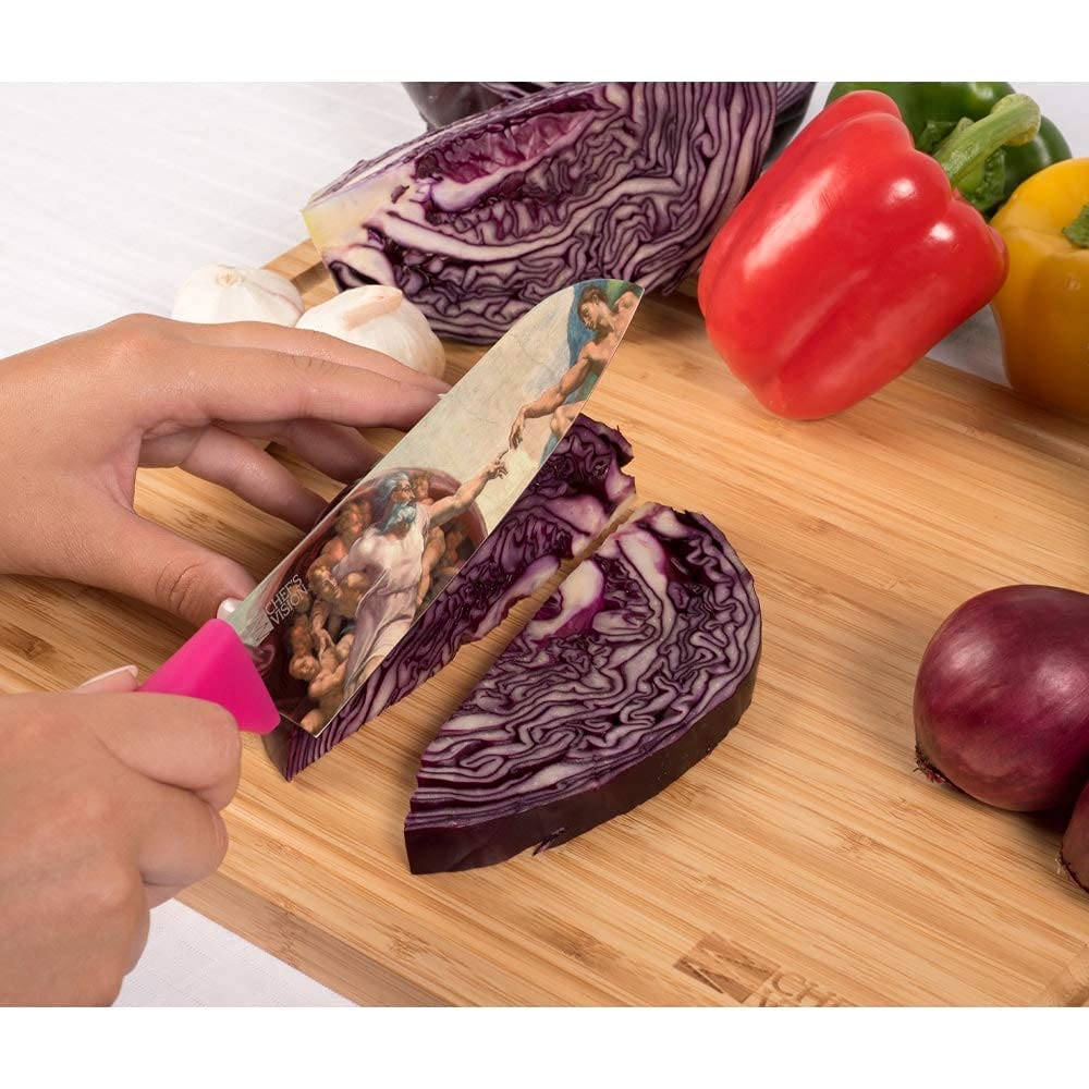 Masterpiece Knife Set Bundle With BEHOLD Wall-Mounted Magnetic Holder Silver