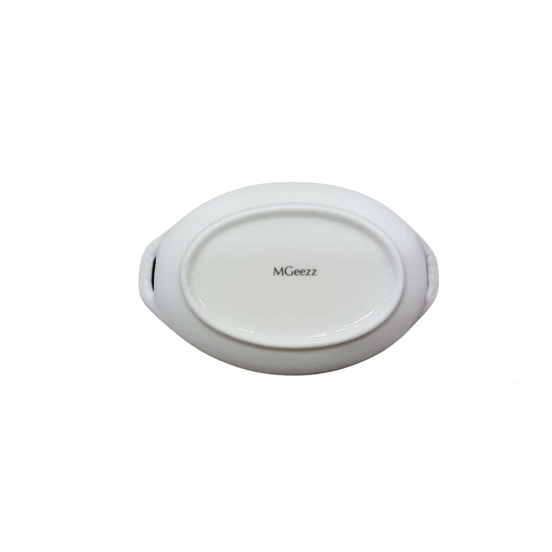 MGeezz Ceramic Oval Serving Plates for Snacks,Small Dinner Dish,Pasta Dessert Plates Mini Serving Trays,Nuddles,Tea Bag,Fruit Plates Tableware or Restaurant Desk with Microwave/Oven/Dishwasher Safe