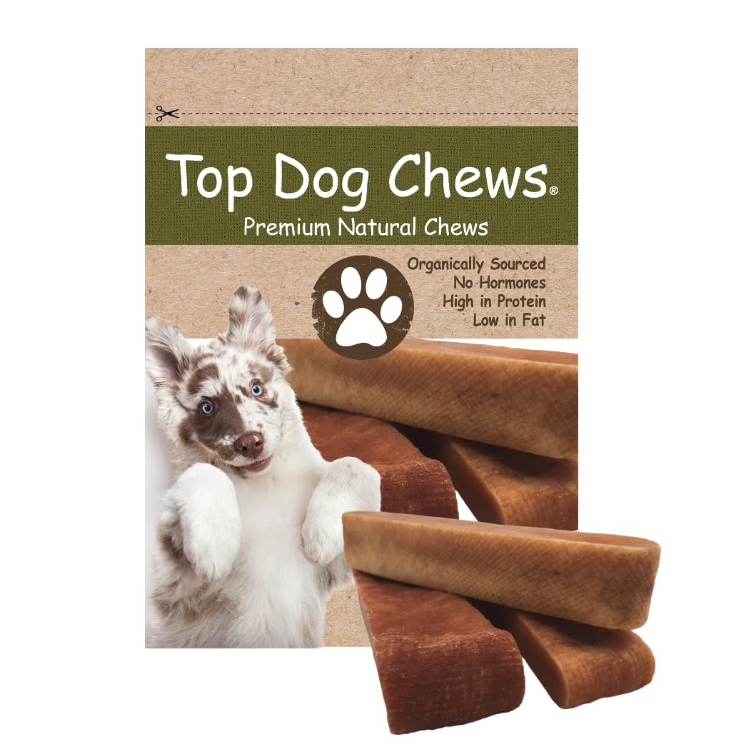 Top Dog Chews – Large/XL Himalayan Yak Cheese for Dogs, 100% Natural & Long-Lasting Dog Treats, Gluten Free & Digestible Cheese Sticks, Sold by The Pound (1LB, ~3 Dog Chews)