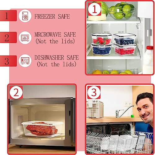 Skroam 36 Pack Food Storage Containers with lids (18 Airtight Kitchen Storage Containers & 18 Lids), Plastic BPA-Free Meal Prep Container for Pantry Organizers and Storage with Free Labels & Marker