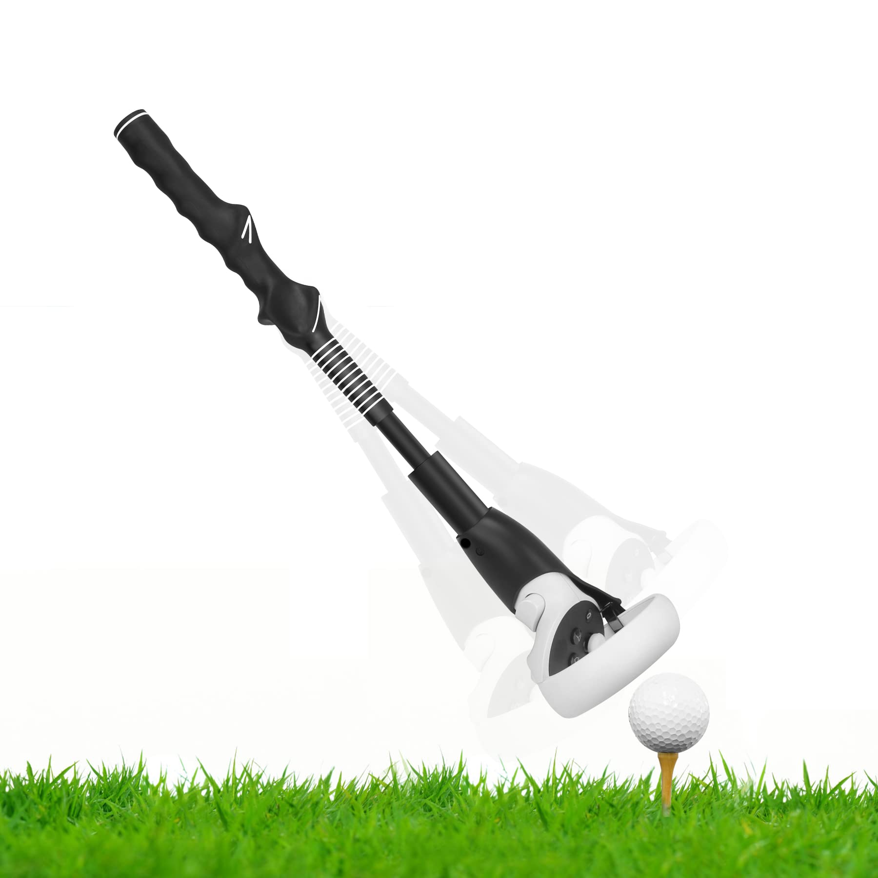 MASiKEN VR Extension Handle For Meta/Oculus Quest 2 Golf Club - Longer Controller Accessories With Real Golf Grip, Realism Waving Golf Adapter In VR Quest 2 Games (Right Controller)