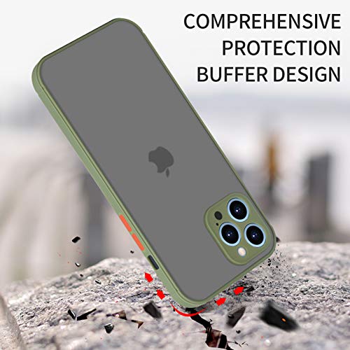 PIGLULOO Phone case Compatible with iPhone 13 Pro Max,Made of TPU+PC Hybrid Material, Anti-Fall and Anti-Collision, Lens Protection,Green Case