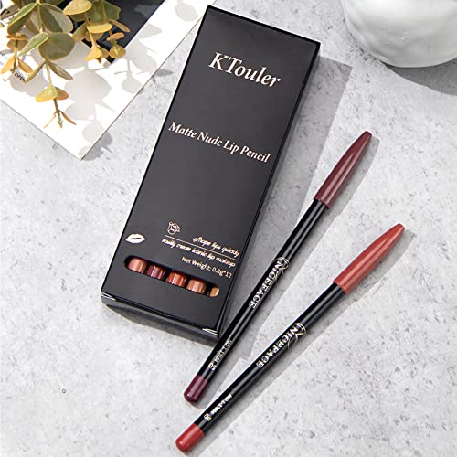 KTouler 12 Pcs Matte Lip Liner Pencil Set, Smooth Waterproof Long-Lasting Fade Resistant Lip Pencil Makeup Gift Set for Women and Girls