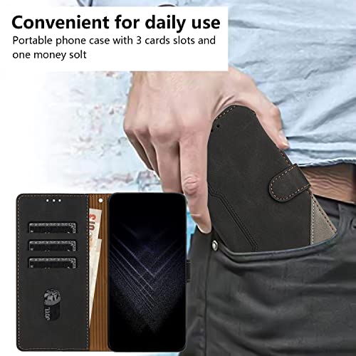 Smartphone Flip Cases Compatible with Oppo Reno 6Pro 5G Case, Reno 6Pro 5G Wallet Case Slim PU Leather Phone Case Flip Folio Leather Case Card Holders Shockproof Protective Case with Wrist Strap Flip