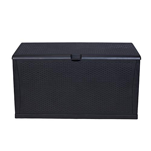 Patio Deck Box Outdoor Storage Plastic Bench Box,120-Gallon