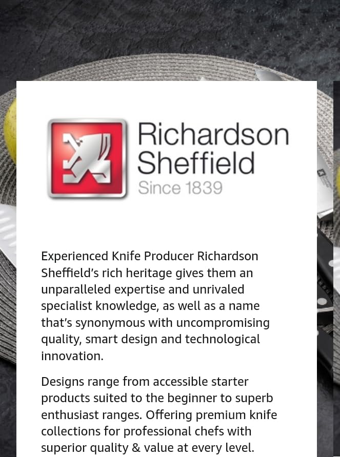 Richardson Sheffield Vulcano Professional Stainless Steel Knife Set, Small, Black, R075X2P580K69