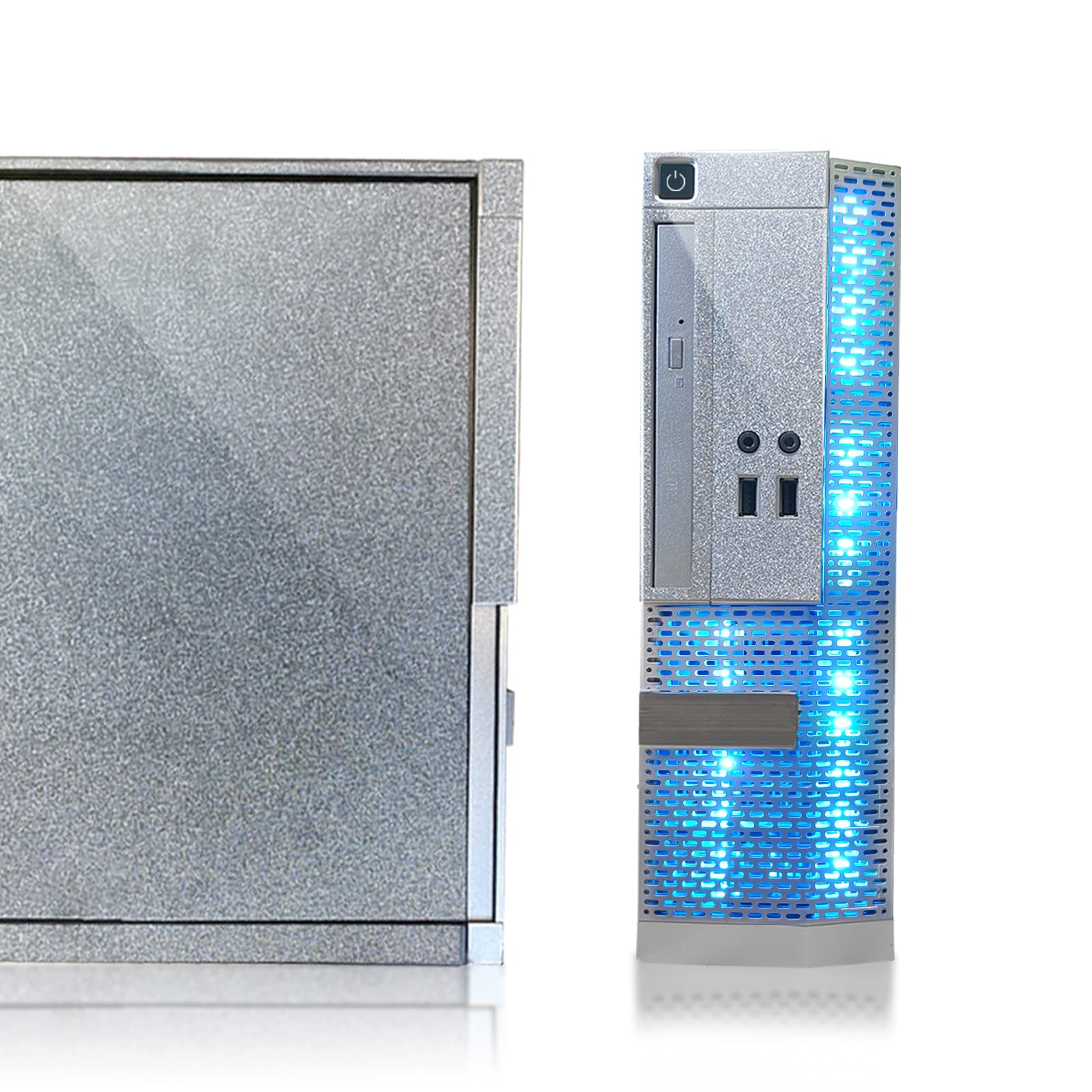 PC Treasure Box Silver RGB Desktop Computer Intel Quad Core I5 up to 3.6G, 8G, 256G SSD, WiFi & Bluetooth, RGB Gaming PC Keyboard & Mouse, DVD, Windows 10 Pro (Renewed)