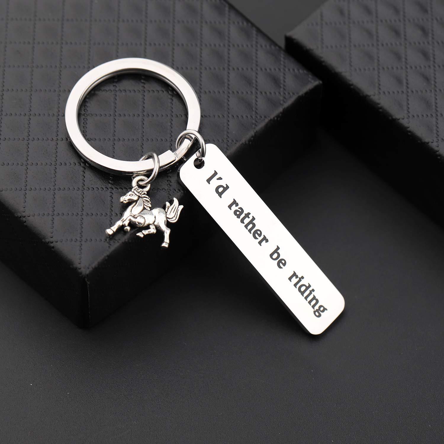 Gzrlyf Horse Keychain I'd Rather be Riding Horse Equestrian Gifts for Horse Lovers(Keychain)