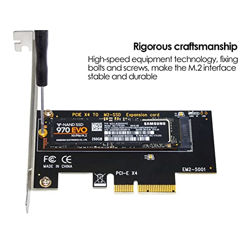 PCI-E 3.0 X4 to NVMe M.2 NGFF M Key SSD Riser Expansion Card for 2230/2242/2260/2280 M.2 SSD EM2-5003