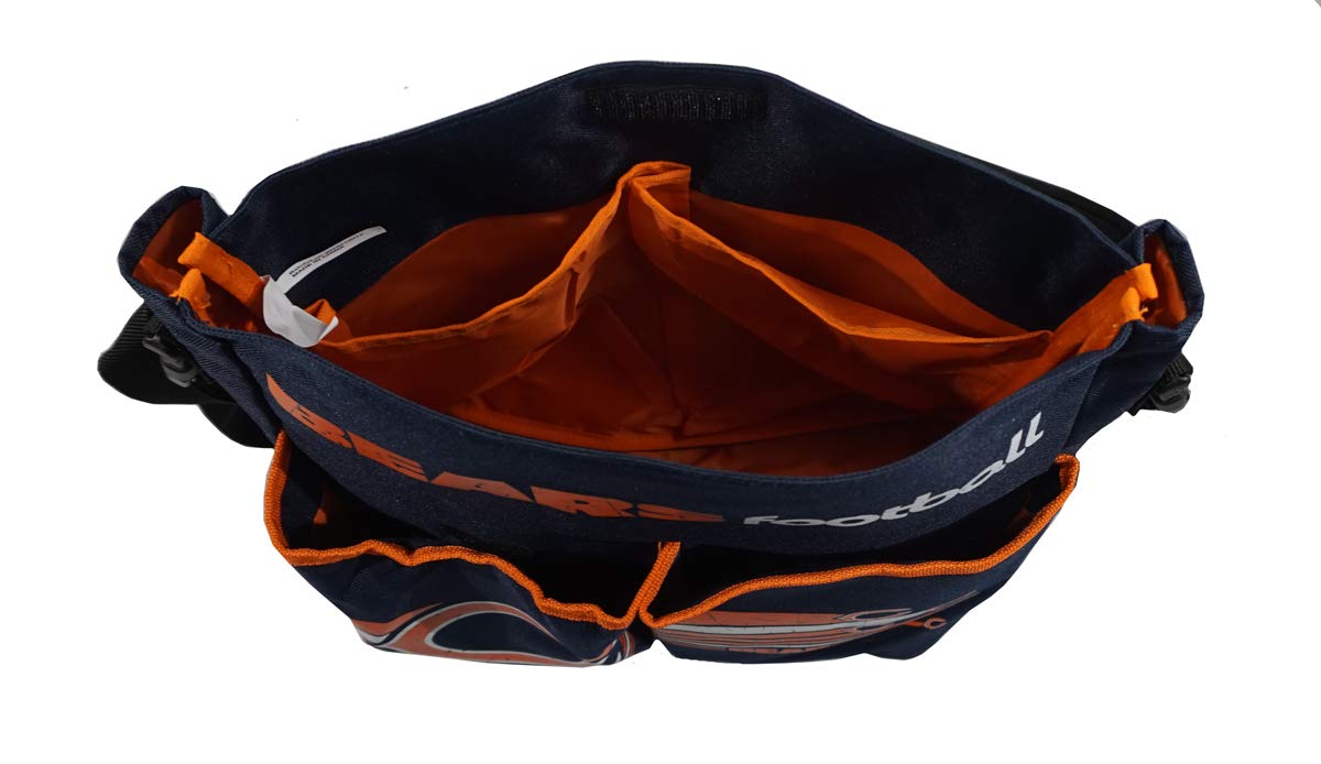Rico Chicago Football Bears Baby Diaper Bag with Adjustable Padded Shoulder Strap & Changing Pad