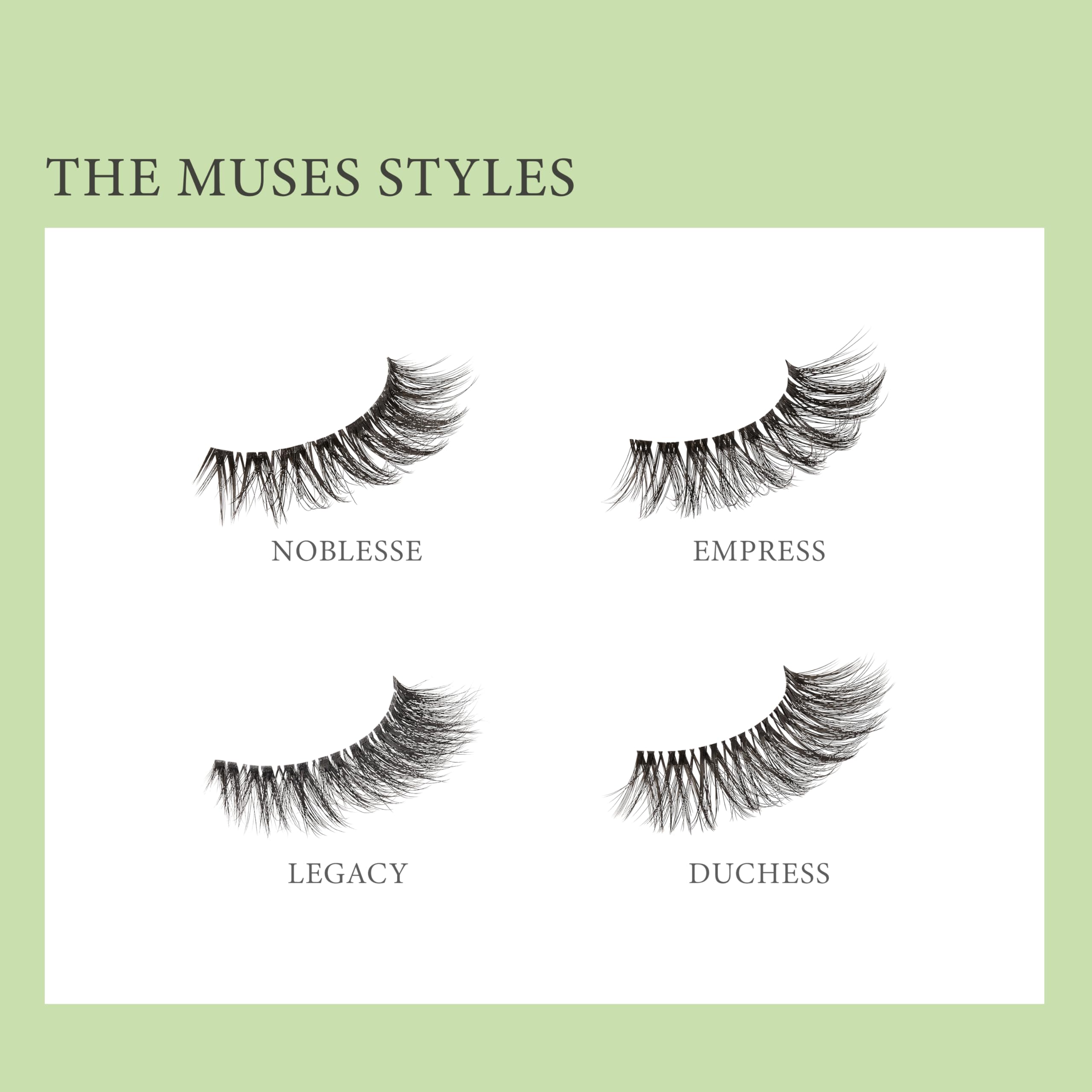 KISS Lash Couture The Muses Collection False Eyelashes, Duchess', 16 mm, Handmade, Refined Faux Silk, Contact Lens Friendly, Easy to Apply, Includes 1 Pair Reusable Strip Lashes