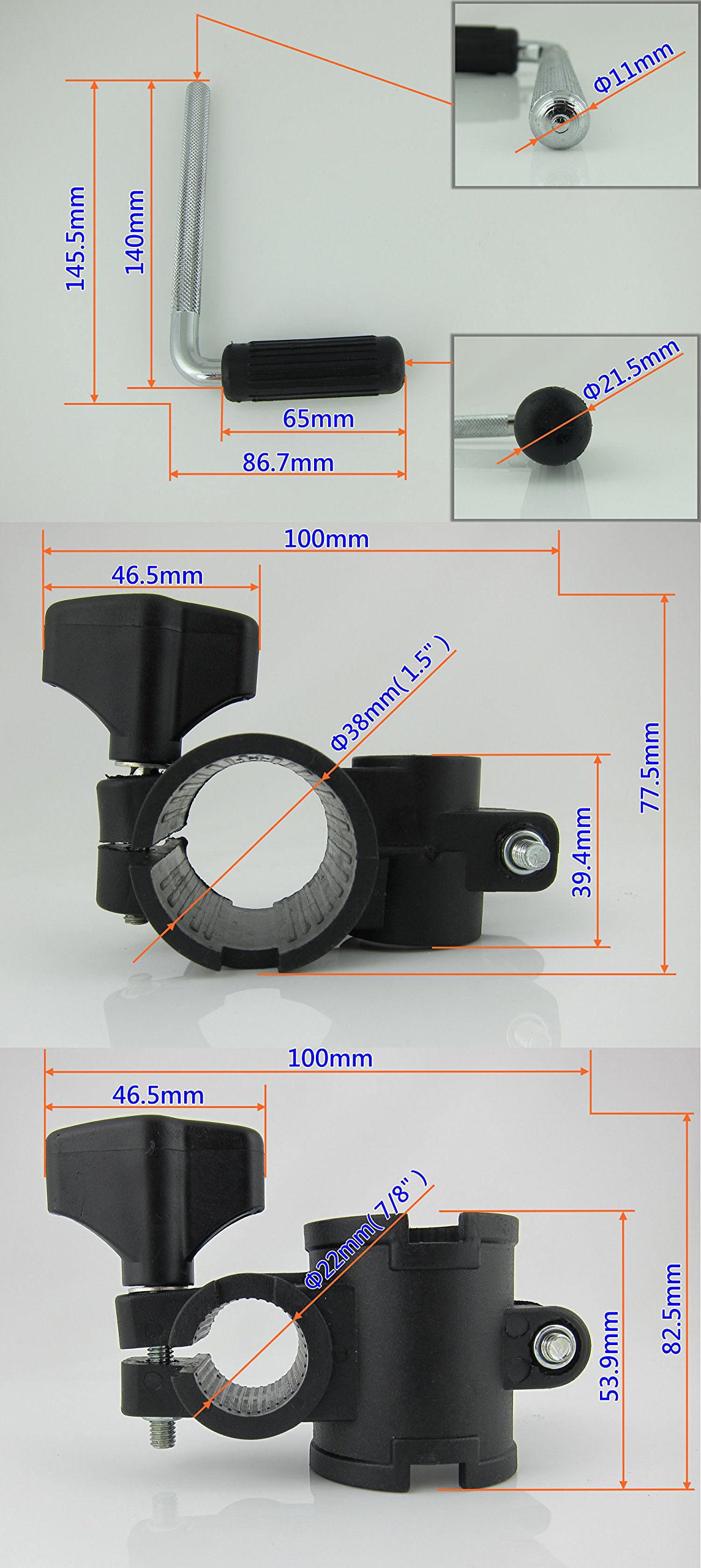 Goedrum Drum Rack Clamp for Tom Drum / 1.5 inch Tube Clamp