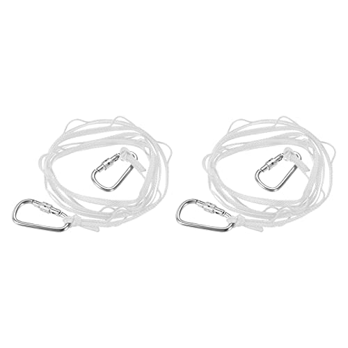 uxcell Portable Clothesline, 2Meter/6.56ft Nylon Windproof Non-Slip Washing Line Rope for Backyard Outdoor Travel Camping Laundry Drying, White 2 Pcs