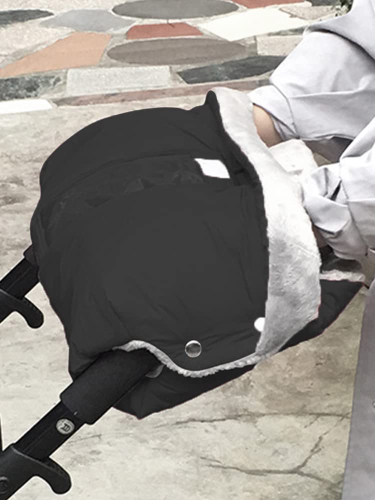 Pram Hand Muff, Baby Pushchair Hand Gloves Stroller Hand Muff Hand Warmer, Universal Windproof Thickening Anti-Freeze Gloves with Touch Screen Phone Bag