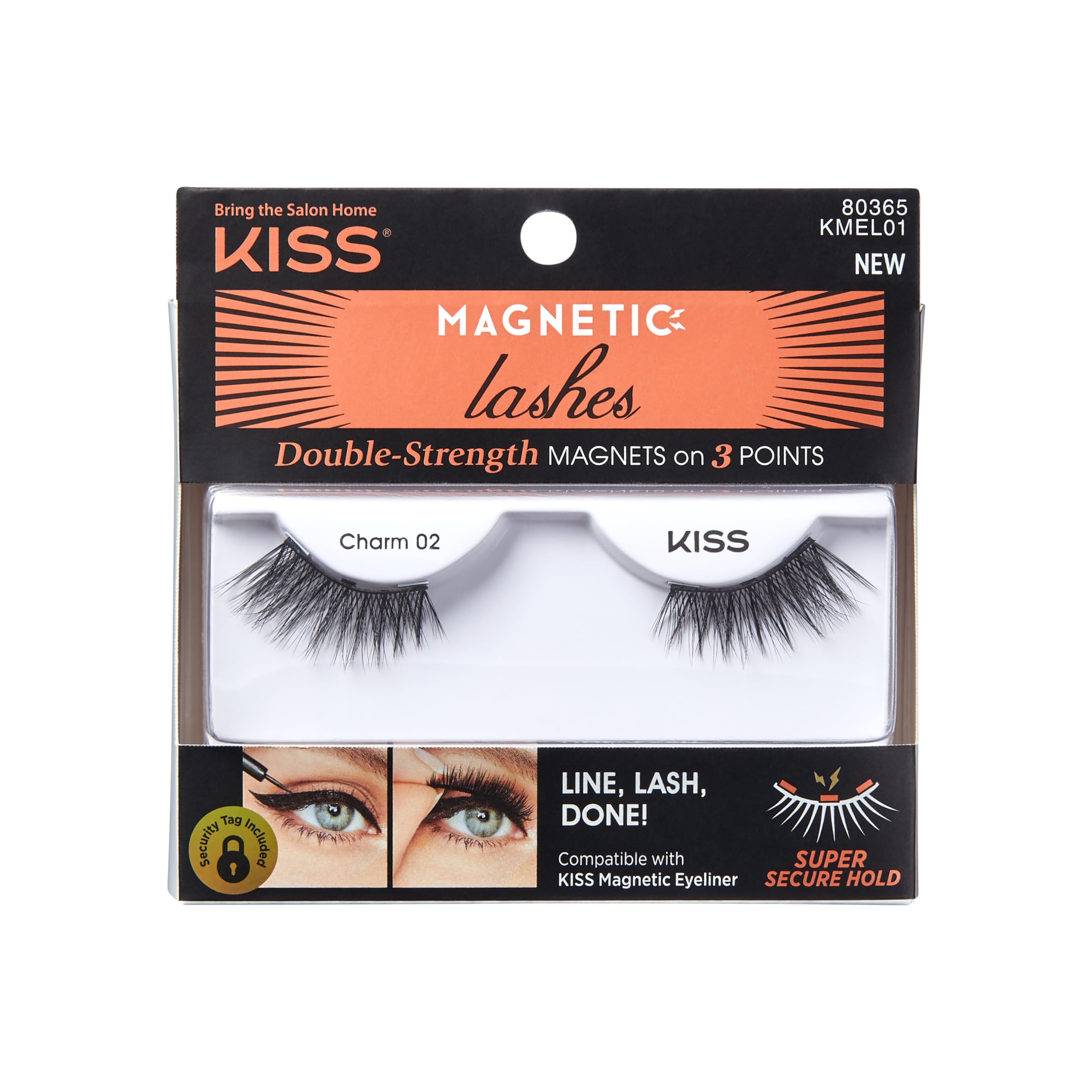 KISS Magnetic False Eyelashes, Tantelize', 12 mm, Includes 1 Pair Of Magnetic Lashes, Contact Lens Friendly, Easy to Apply, Reusable Strip Lashes