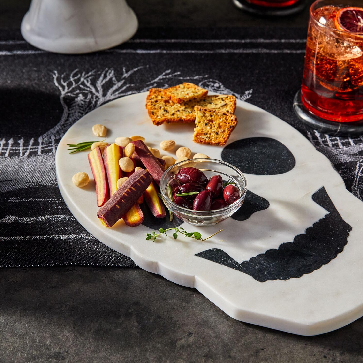Sur La Table Marble Skull Cheese Board, Marble White