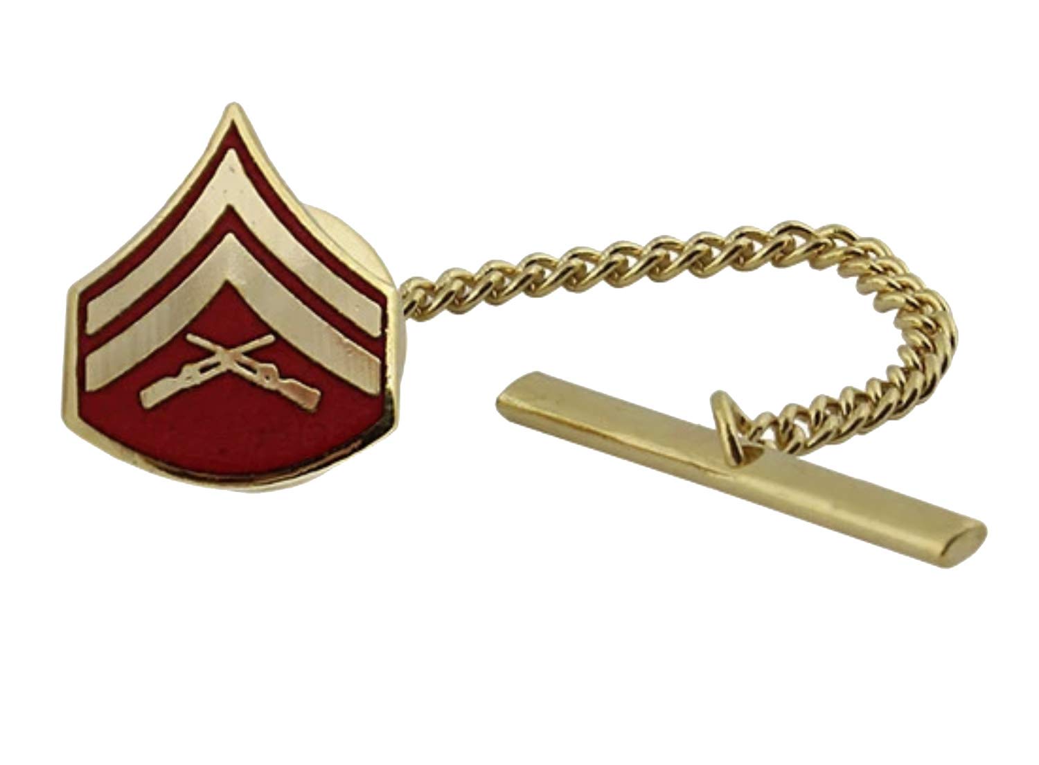United States Marine Corps Gold and Red Chevron Tie Tac (Veteran Owned Business) (CORPORAL)