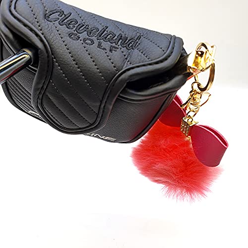 GS Soft Fur Ribbon Putter Keeper Set of 1. Gift for Golfer, Golf Accessories for Putter Cover. (Mink and Purple)