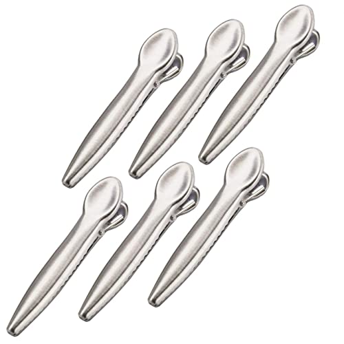 TAODAN Set of 6 Heavy Duty Stainless Steel Alligator Clips,Fresh-Keeping Clamp Jaw Sealing Clips Air Tight Seal Grip on Coffee & Food Bags