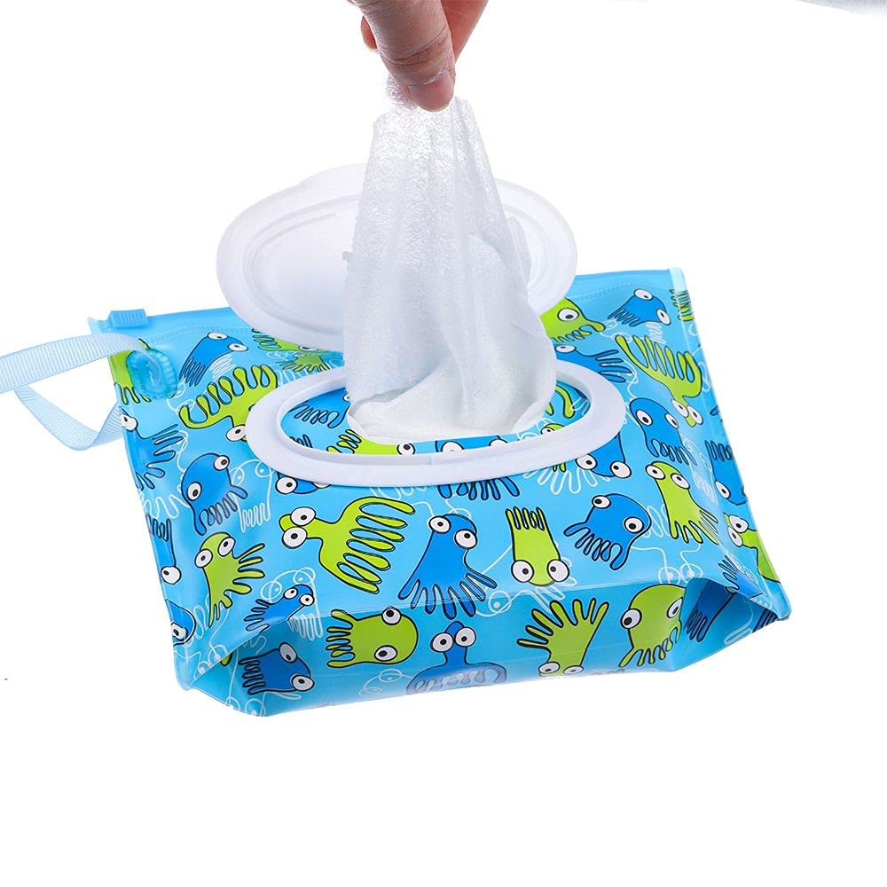Portable Refillable Wet Wipe Container,Reusable Wet Wipe Pouch,Wipe Dispenser Container,Baby Travel Wet Wipe Holder Wipes Case(1)