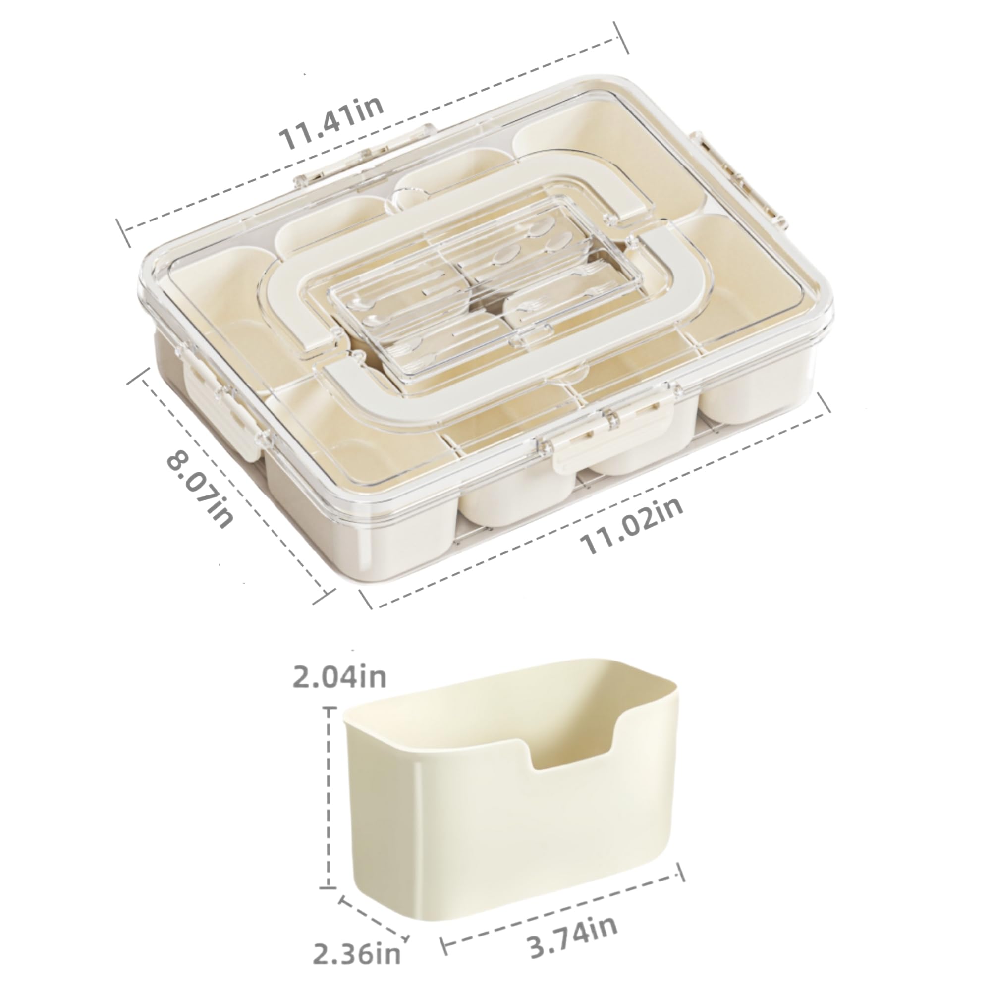 SHUCHNOYE Snackle Box Container with Lid and Handle β Divided Serving Platters for Candy, Fruit, and Treats β Portable and Versatile Snackle Box