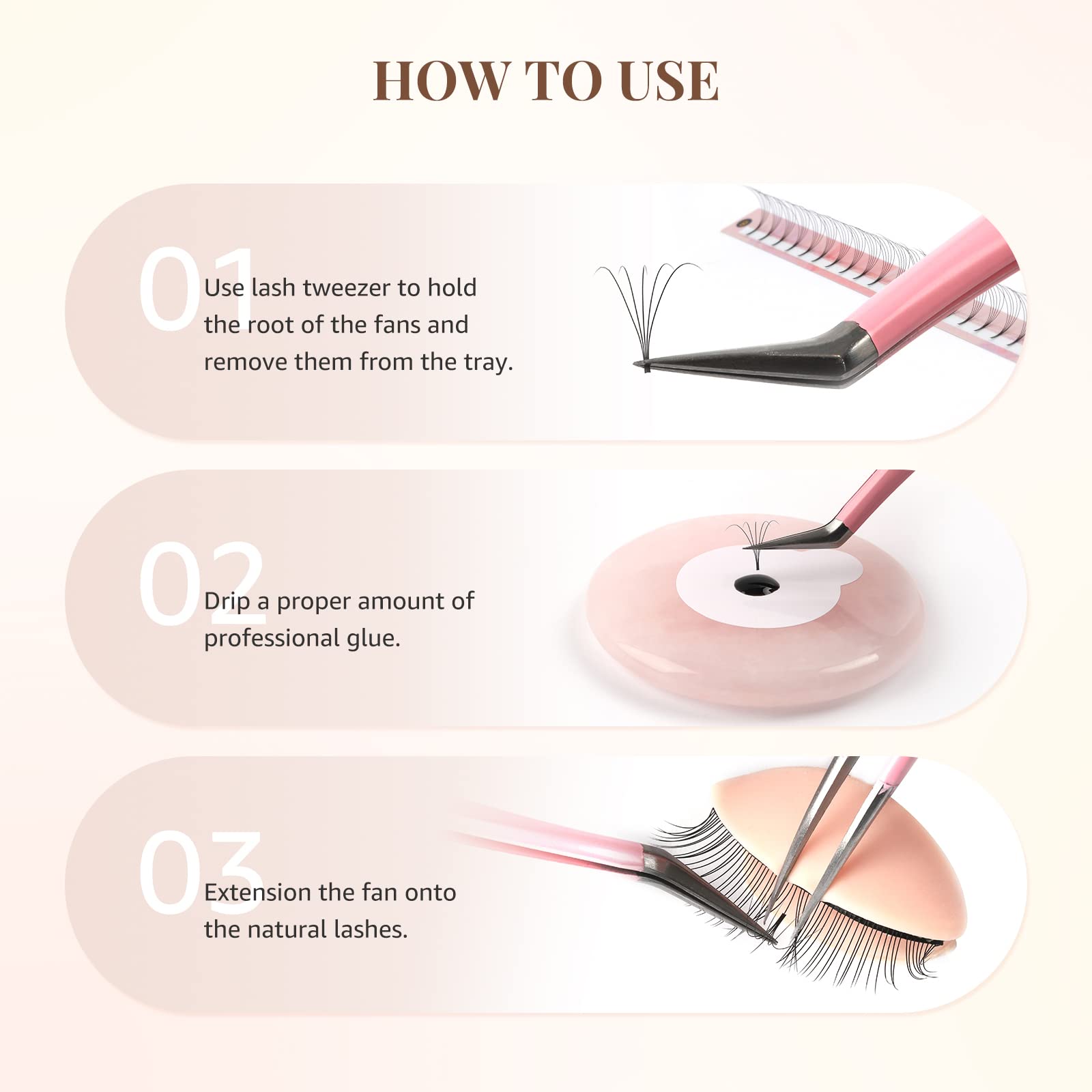 Premade Fans Eyelash Extensions 8D/10D 0.07 C/D Mixed Lengths 8-15mm 400 Fans XL Tray Pointy Base Promade Individual Lashes Extension(10D 0.07C 8-15MM)