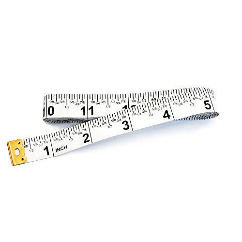 Perfect Measuring Tape All-Purpose 60 Inch Double Sided Fractional Inches and Millimeter/Centimeter Tape Measure TR-16-frac (60 inch White)