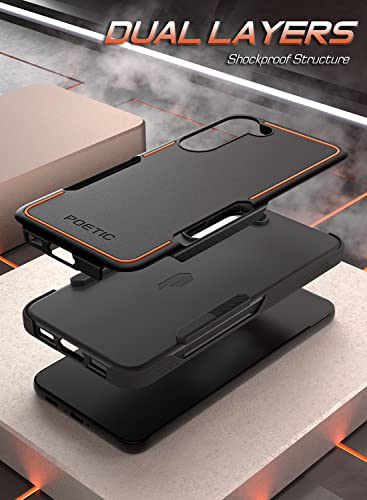 Poetic Neon Case for Samsung Galaxy S23 5G (6.2-inch) - Dual Layer, Slim, Shockproof, Anti-Fingerprint & Water Resistant - Black
