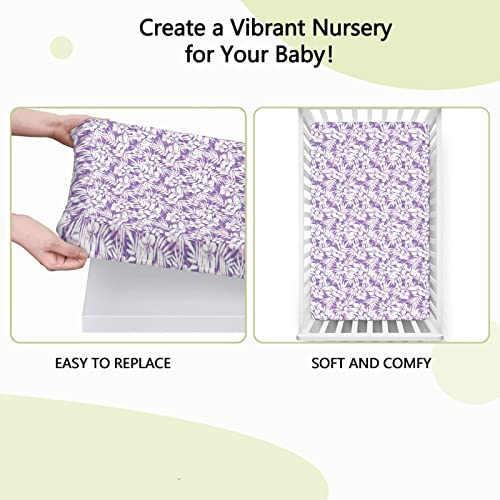 Purple Themed Fitted Mini Crib Sheets,Portable Mini Crib Sheets Ultra Soft Material-Great for Boy or Girl Room or Nursery,24β x38β,Lilac White Blue Violet