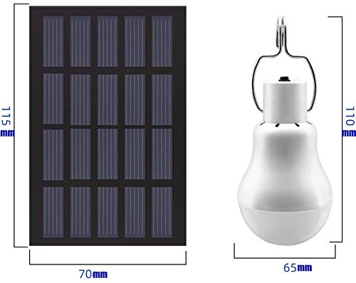 GreeSuit Solar Powered Shed Led Light Bulb Portable USB Charge Lantern Lamp Spotlight Indoor Office Kitchen Reading with Solar Panel for Outdoor Hiking Camping Tent Fishing Lighting