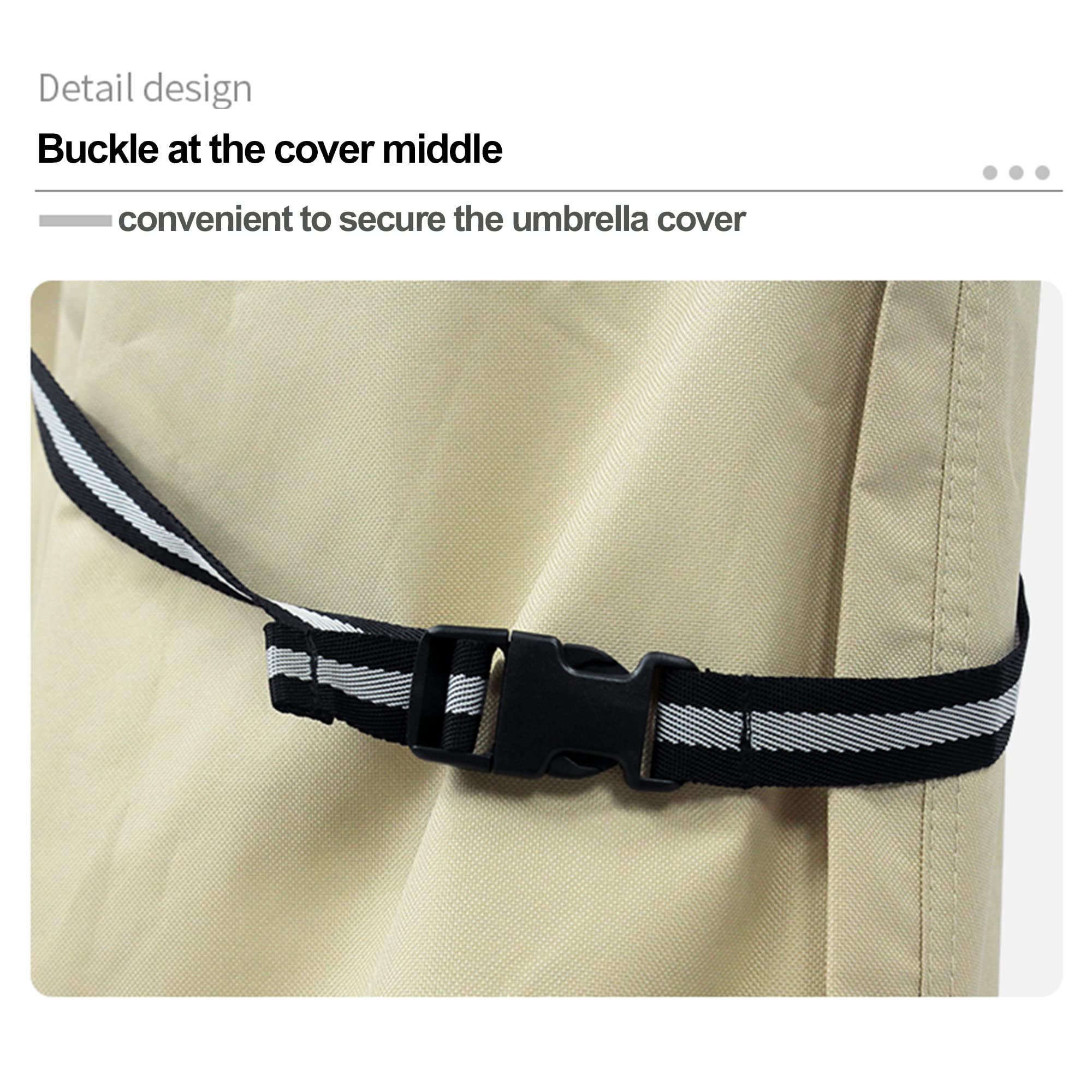 Outdoor Patio Banana Umbrella 600D Waterproof Cover for 9-13 FT Offset Cantilever Banana Umbrella (Beige)
