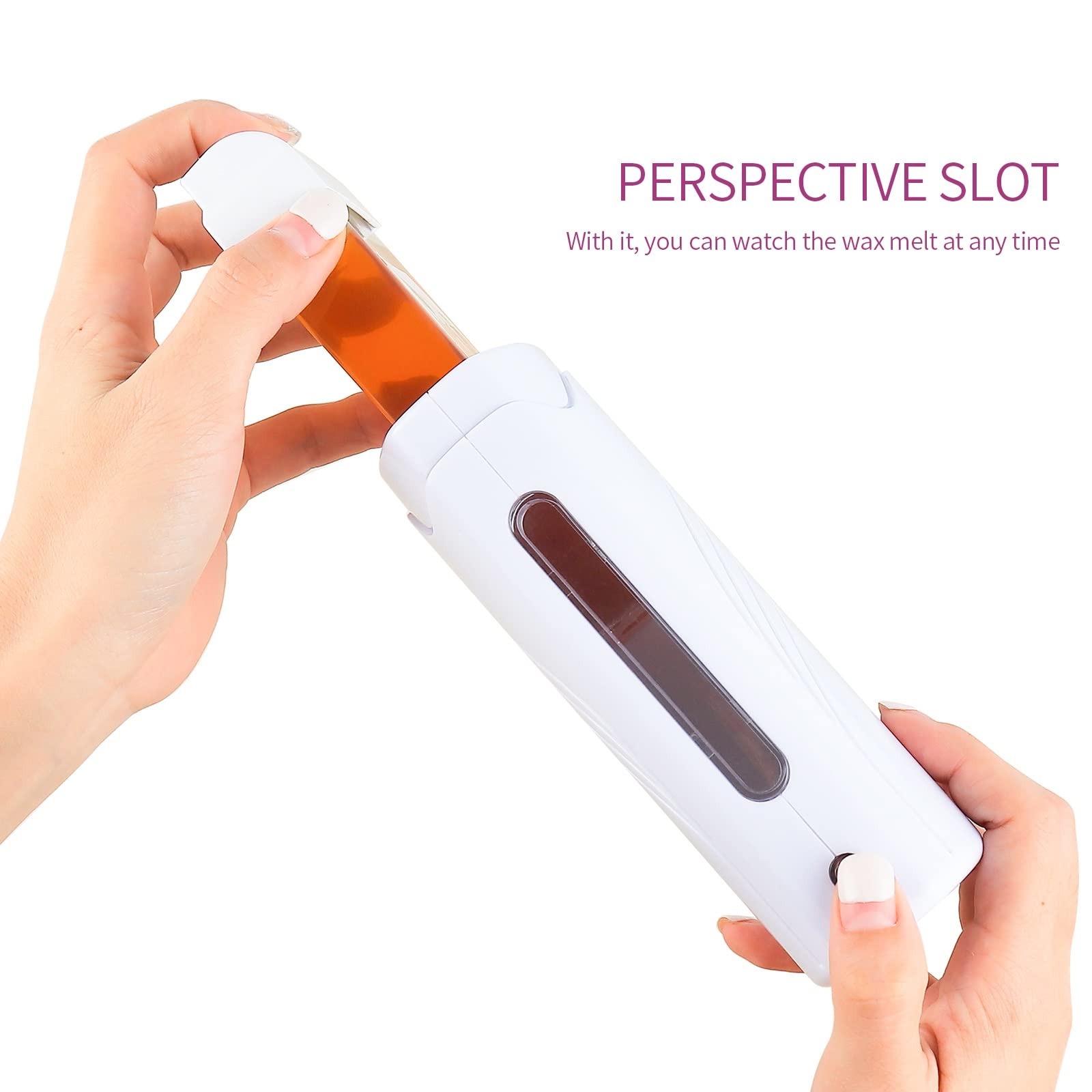 Roll On Wax Warmer For Hair Removal Wax Roller Wax Heater For Depilatory Wax Cartridge, Home Waxing Kit For Women Men 110V