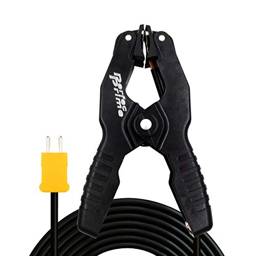 PerfectPrime TL0005, Pipe Clamp Temperature Flat Lead for K-Type Probe Thermocouple Sensor in Temperature Range From -40~200°C/393°F