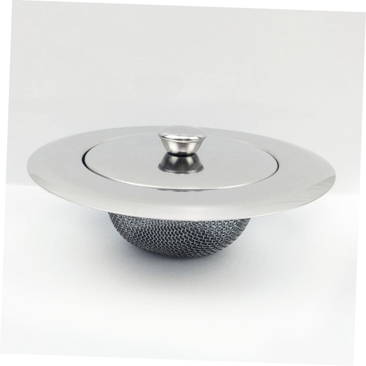 WHAMVOX 1 Set Kitchen Sink Drain Strainer and Stopper with Wide Rim for Standard Sinks Includes Mesh Strainer and Stopper for Effective Clogging Prevention