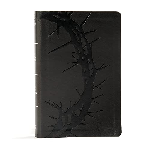 Personalized KJV Large Print Personal Size Reference Bible, Charcoal Leathertouch, Indexed, Red Letter, Cross-References, Full-Color Maps, Custom Name Imprint, King James Version (Indexed)
