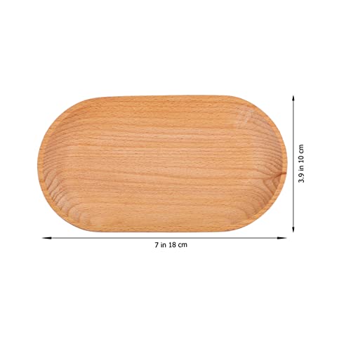 Oval Wood Tray Serving Platter: Small Wood Tray Party Wooden Plate for Display Dessert Cupcake Fruit Snacks Appetizer Sushi Food Jewelery