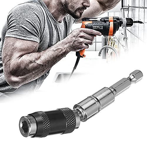 Mesee 3 Pieces Magnetic Pivoting Bit Tip Holder 1/4'' Hex Shank Quick Change Screwdriver Bit Holder Extension Bar Magnetic Screw Drill Tips Holder Extender Bendable in 20° for Corners or Tight Spots