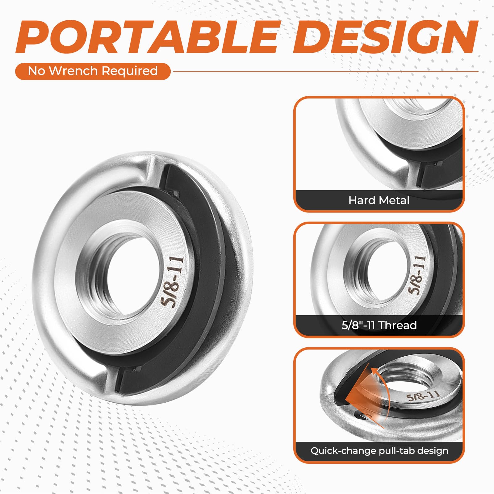 Swozzto Angle Grinder Adapter Kit(XLOCK to 5/8"-11 Thread)with Quick Change Angle Grinder Nut,Suitable for 5/8"-11 Thread XLOCK Angle Grinder,Convert and Install 5/8"-11 Saw Blades, Polish Discs, etc.