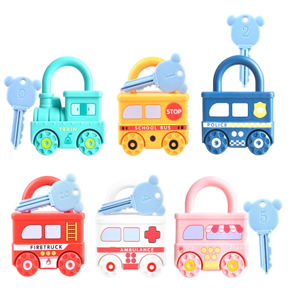 miYou Kids Matching Locks Game Toy with Keys Numbers Matching Early Preschool Educational Toys Train