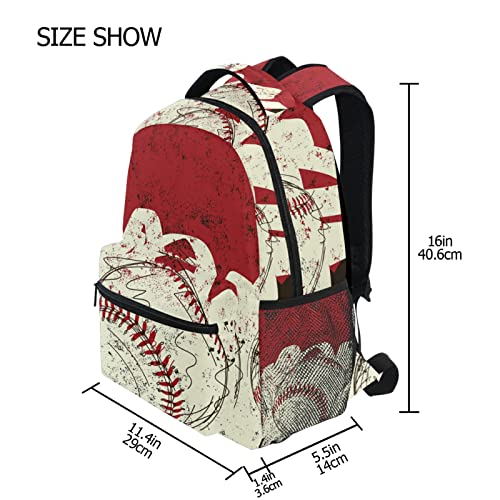 SUABO Laptop Backpack, Retro Baseballs Computer Bag Book Bag Travel Hiking Camping Daypack
