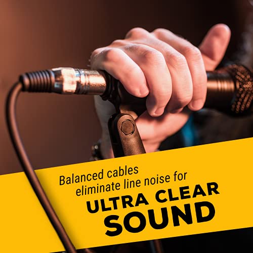 GLS Audio 6ft Patch Cable Cord - XLR Male to XLR Female Black Mic Cable - 6' Balanced Snake Cord - SINGLE
