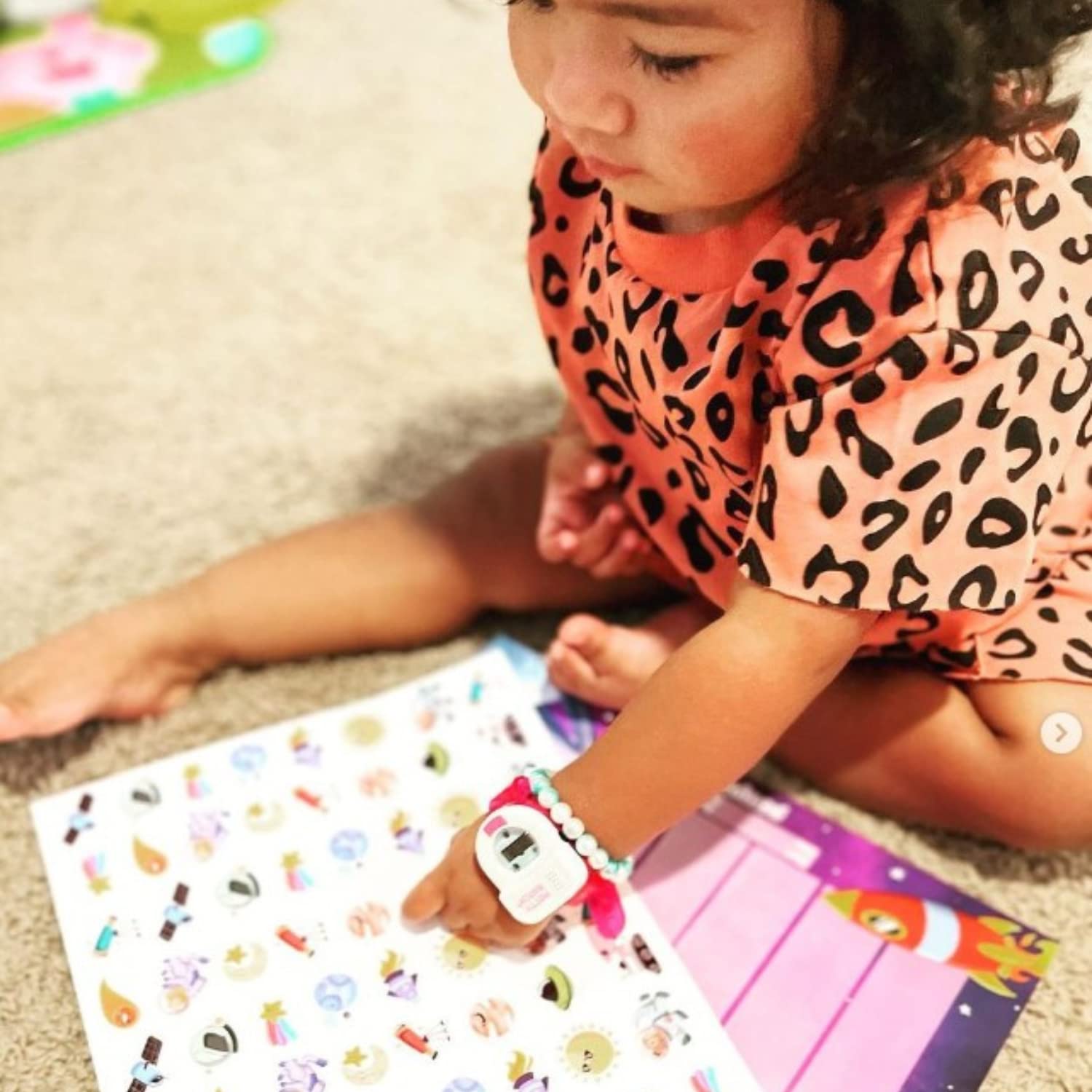 Potty Time:The Original Potty Watch|Water Resistant,Toilet Training Aid,Warranty(30|60|90 Min Auto Timers w/Music & Flashing Lights for Fun & Gentle Reminders) Orange, Space Sticker Chart+Battery Kit