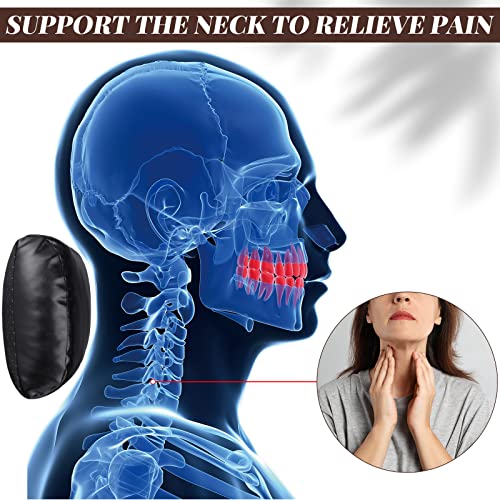 Sintuff 2 Pcs Leather Recliner Neck Pillow Leather Recliner Head Pillow Recliner Headrest Cushion Pillow for Body Relax Leather Recliner Head Pillow (Black)