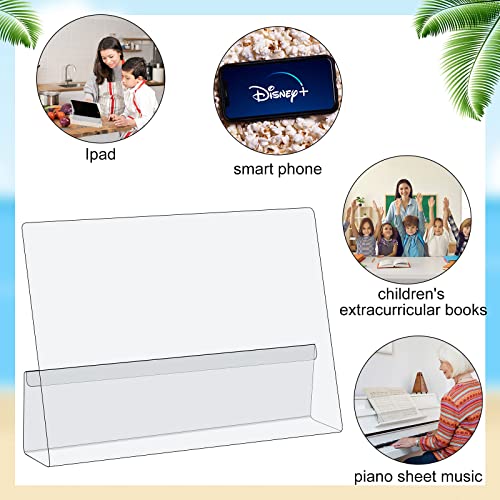 Sintuff 2 Pieces Acrylic Cookbook Holder Stand Clear Cookbook Holder for Kitchen Counter Transparent Recipe Book Stand Easy Viewing Tablet Holder, Fit for Cooking Baking Reading Displaying